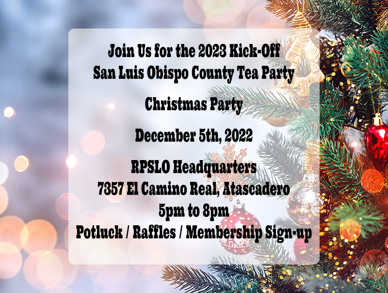 December Christmas Party - San Luis Obispo County Tea Party